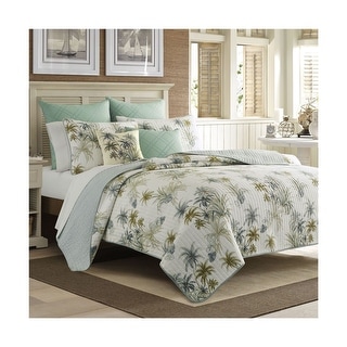 Reversible Cotton King Quilt Serenity Palm Blue - Bed Bath & Beyond ...