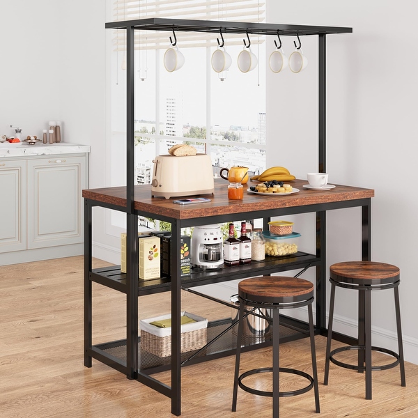 Portable kitchen island with microwave space store