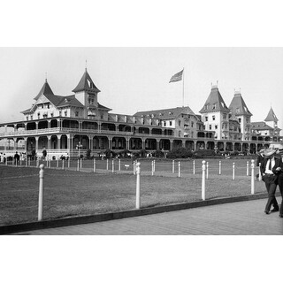 Brighton Beach Hotel Black and White Gallery Wrapped Canvas - Bed Bath ...