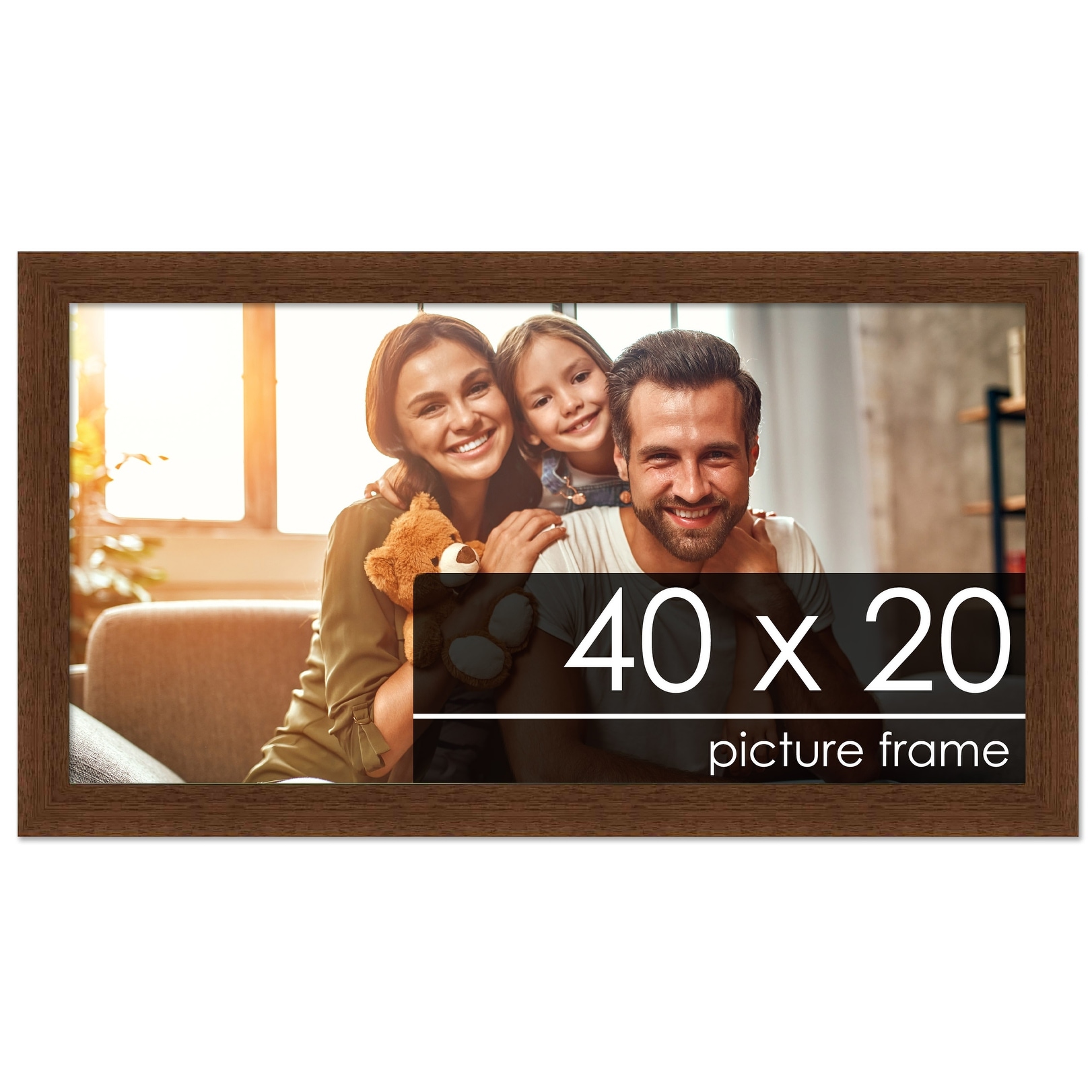40x14 Traditional Mahogany Wood Picture Panoramic Frame - Panoramic ...
