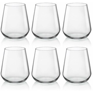 Bormioli Rocco InAlto Uno Stemless Wine Glass Set of 6 - 15.25 oz ...