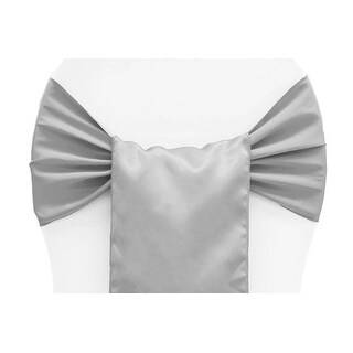 Silver Grey Lamour Satin Chair Sash (Pack of 50) - Bed Bath & Beyond ...