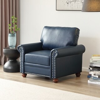 Living Room Sofa Single Seat Chair with Wood Leg Faux Leather - Bed ...