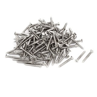 M3 x 25mm Phillips Flat Head Self Tapping Screws Silver Tone 180pcs ...