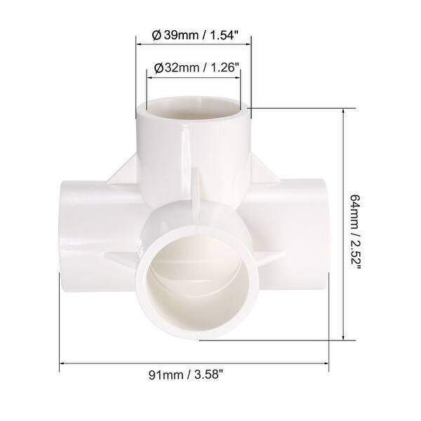 4 Way Tee PVC Fitting Elbow - PVC Furniture - PVC Elbow Fittings 2Pcs ...