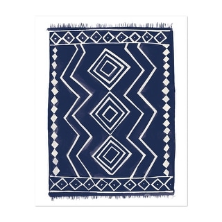Navy Berber Rug II Illustration Patterns Shapes Art Print/Poster - Bed ...