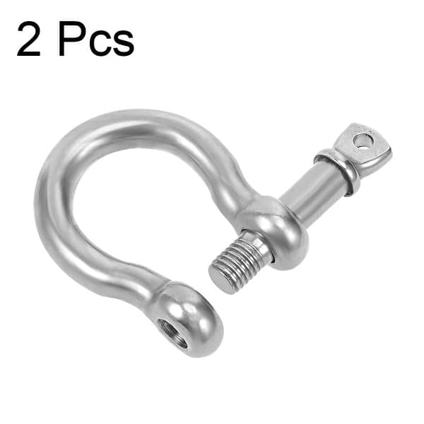 2pcs Stainless Steel Shackles 3/8" D ring Shackle 0.64Ton (1410.96lb ...