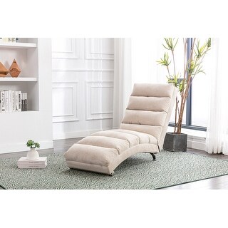 Modern Linen Chaise Lounge Indoor Chair, Long Lounger Chair - Bed Bath ...