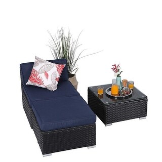 MFSTUDIO 3 Piece New Patio Sectional Furniture Outdoor Sofa Set with ...