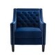 Modern Accent Chair Armchair Blue Tufted Armchair with Vintage Brass ...