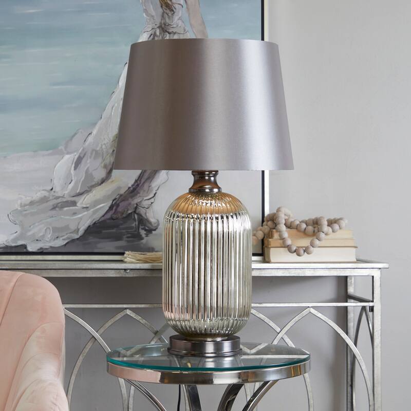 Elegant Silver Glass Table Lamp - Overstock - 35533293