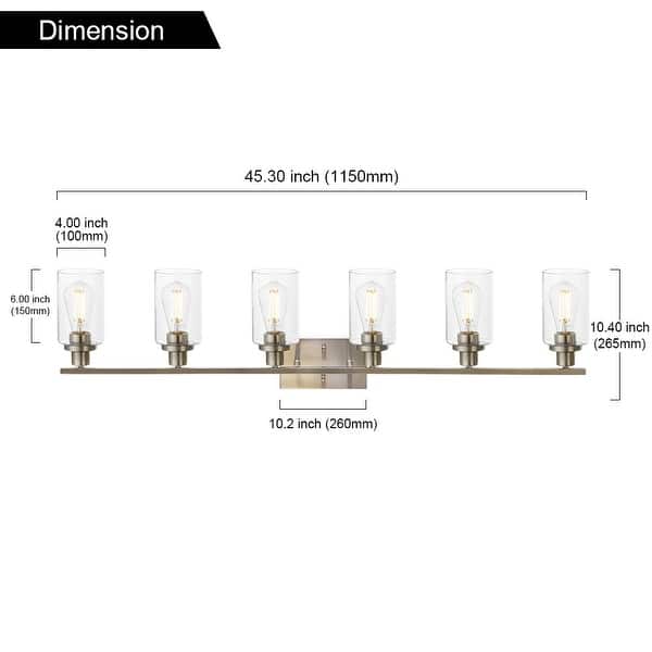 Vinluz Modern 6-lights Vanity Lighting Fixture for Bathroom - Bed Bath ...