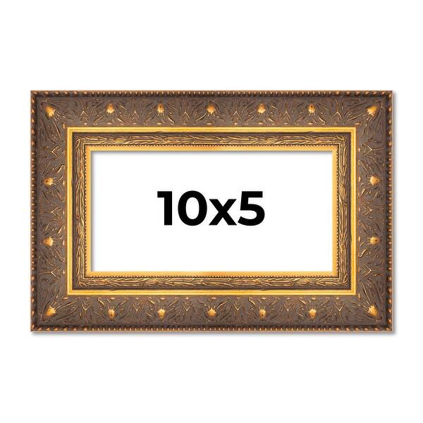 10x5 Frame Gold Real Wood Picture Frame inches Interior Frame Depth 1 ...