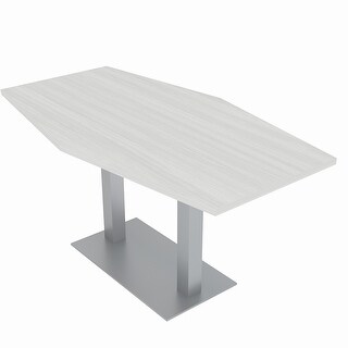 3X6 Hexagon Conference Table Square Metal Base Data And Electric Unit ...