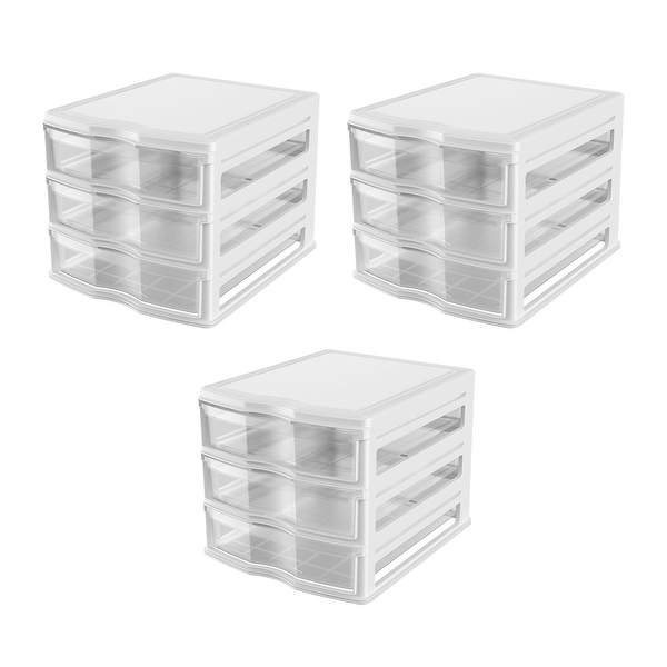 Life Story 3 Drawer Stackable Shelf Organizer Storage Drawers White 3