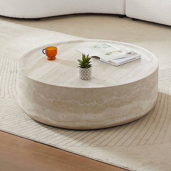 Faux Travertine Textured Coffee Tables Faux MARS Pattern Center Table ...