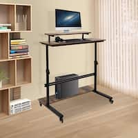 Mobile Standing Desk Rolling Adjustable Computer Workstation - Bed Bath ...