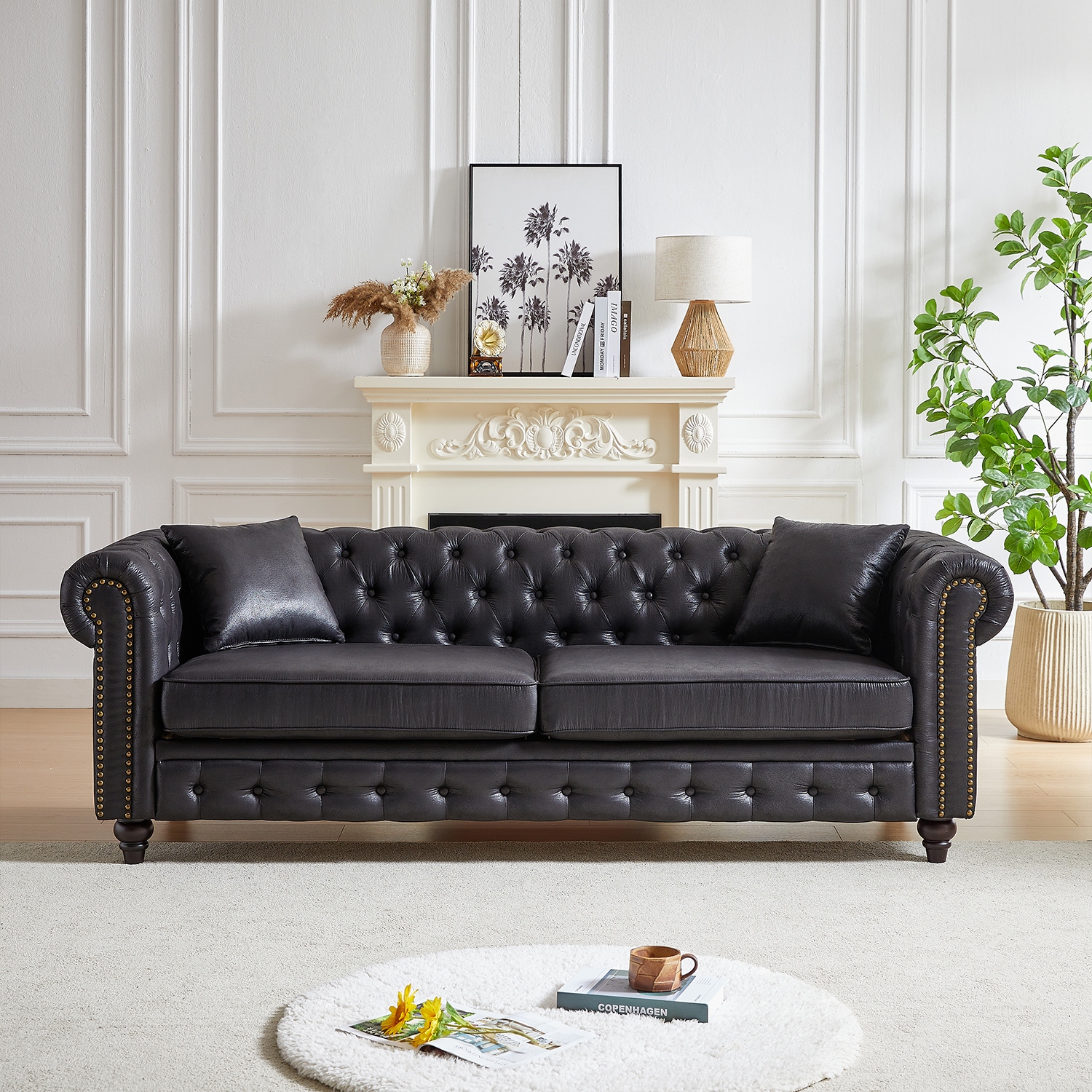 Cloth chesterfield sofa store