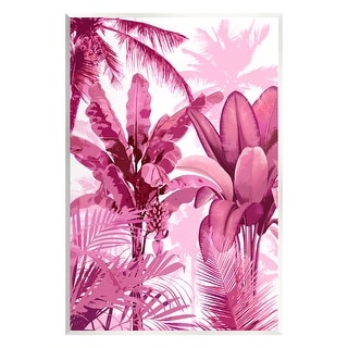 Stupell Pink Tropical Palm Leaves Wall Plaque Art Kristen Drew - Bed ...