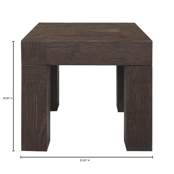 Aurelle Home Eve Rustic Wood Block Side Table - Bed Bath & Beyond ...