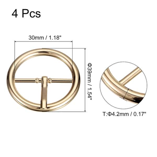 4Pcs 1.46" Single Prong Belt Buckle Round Center Bar Buckles for Belt ...