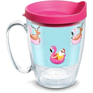 Santa Rudolph Pool Float 16 oz Coffee Mug with lid - Bed Bath & Beyond ...