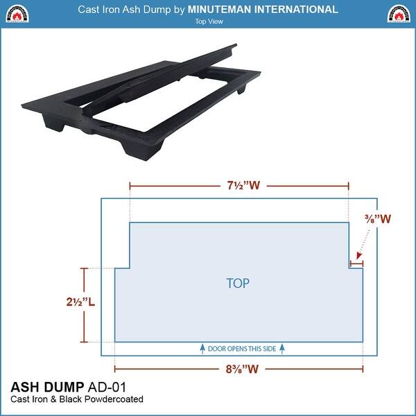 Minuteman International Cast Iron Ash Dump Cover for Fireplaces, 9.5 ...