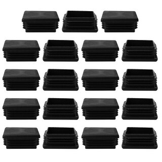 19pcs 50 x 50mm Plastic Square Ribbed Tube Inserts End Cover Cap ...
