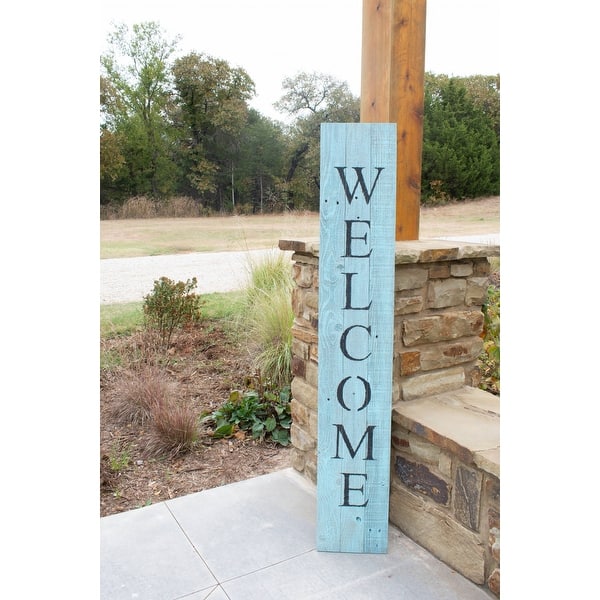 Rustic Light Aqua Blue Front Porch Welcome Sign - 6' x 7' - Bed Bath ...