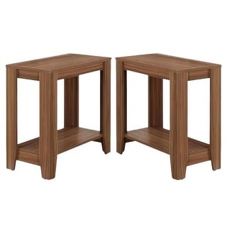 Textured Wood End Table in Walnut Finish - Set of 2 - 54 x 84 - Bed ...