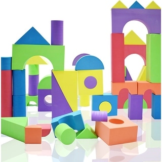 50 Piece Set Colorful Educational Soft Foam Building Blocks Geometric ...