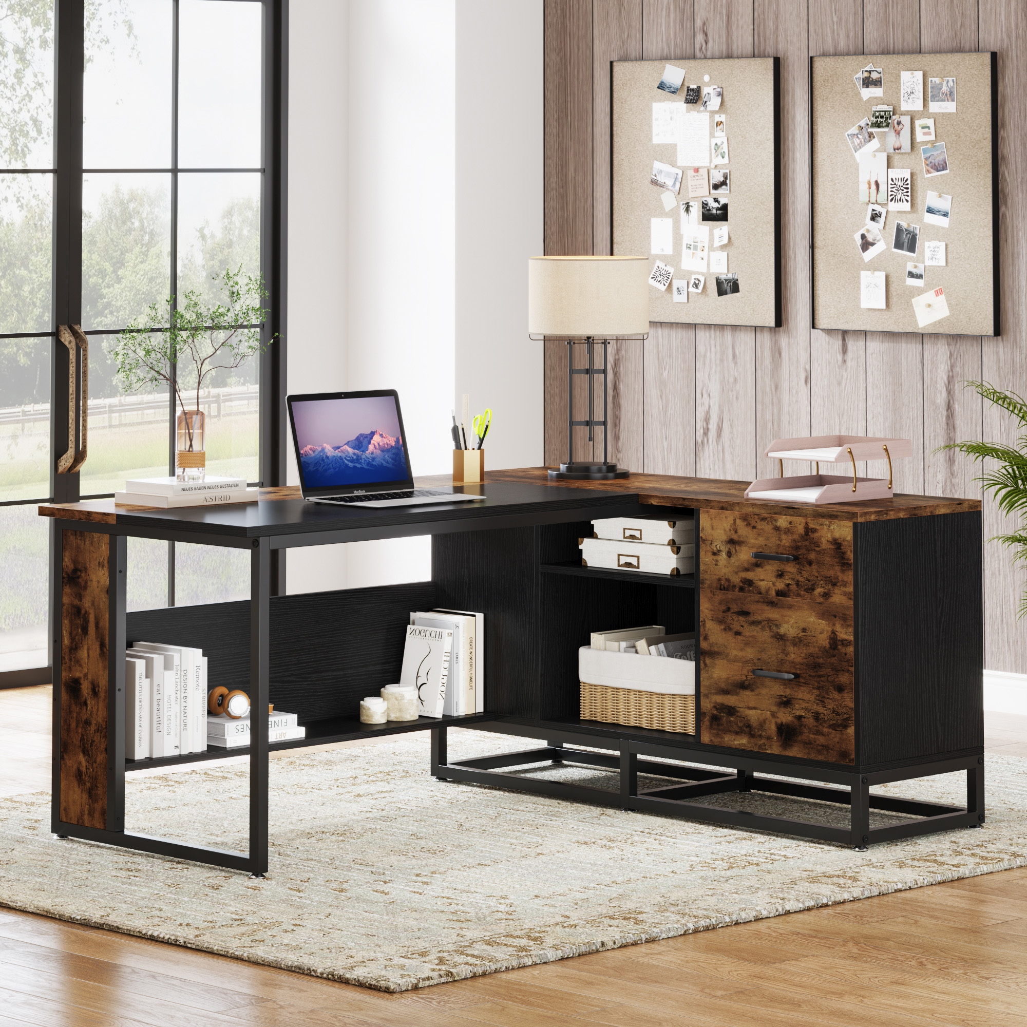 Rustic desk drawers store