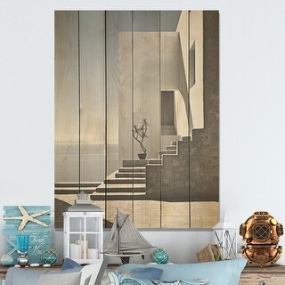 DESIGN ART "Beach House Wall Horizon I" Coastal Beach Wood Wall Art ...
