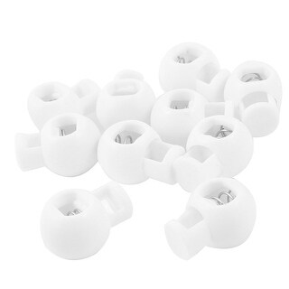 10pcs 7mm x 5mm Hole White Plastic Spring Loaded Drawstring Cord Locks ...