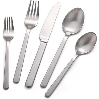 Silverware Set, Matte Flatware Set for 6, Stainless Steel,Silver - Bed ...