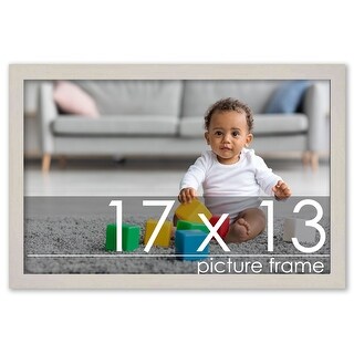 17x13 Traditional White Washed Complete Wood Picture Frame with UV ...