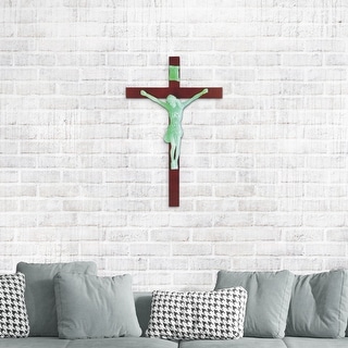 ICE ARMOR Jesus Nailed On The Cross 22"H Luminous Crucifix Holy Statue ...