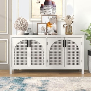 Sideboard with Artificial Rattan Door and metal handles - Bed Bath ...