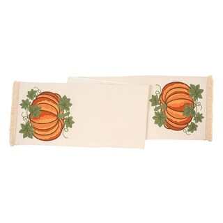 13" x 72" Crewelwork Pumpkin Table Thanksgiving Table Runner - 13" x 72 ...