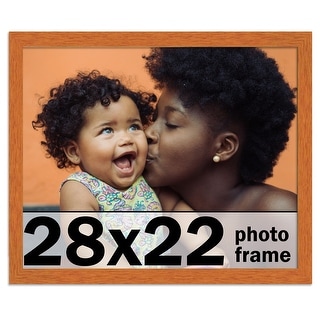 28x22 Frame Honey Pecan Brown Picture Frame - Modern Photo Frame - Bed ...