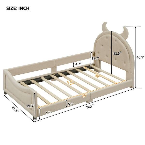 Low-profile Twin Size Upholstered Daybed Platform Bed - Bed Bath ...