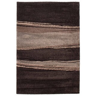ECARPETGALLERY Machine Woven Lotus Mod Brown Polypropylene Rug - 6'7 x ...