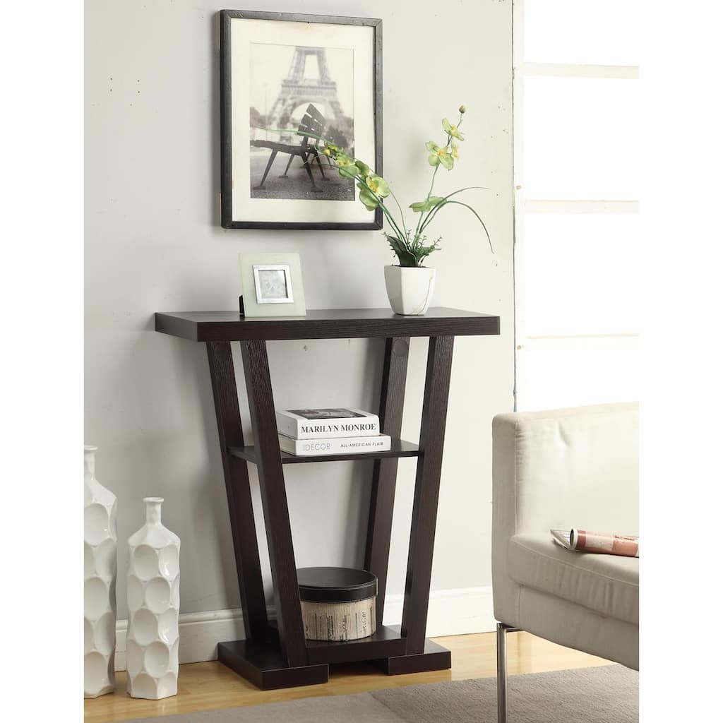 Convenience Concepts Newport V Console Table with Shelves - Overstock ...
