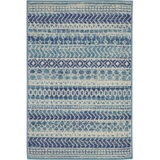 2' x 3' Navy Blue Ornate Stripes Scatter Rug - 3'6" - Bed Bath & Beyond ...