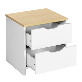 Simple Style 2-Drawer Bed Console Table for Bedroom Guest Room Children ...