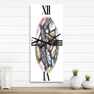 Designart 'Colorful Boho Feathers In Circle' Bohemian & Eclectic Large ...