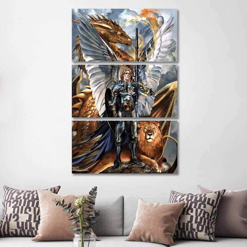 iCanvas "St. Michael The Archangel" by Ruth Thompson 3-Piece Canvas ...