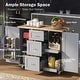Rolling Kitchen Island with 3 Drawer, 2 Slide-Out Shelf, Internal ...