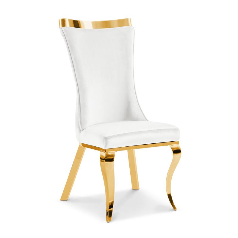 Furniture of America Thaddeus Glam Velvet High Back Side Chair (Set of ...