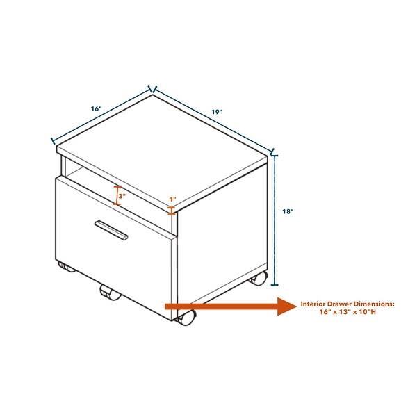 File Storage Cabinet with Casters in Weathered Oak & Black - Bed Bath ...